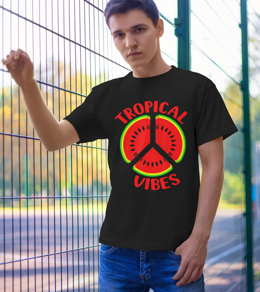 Tropical Vibes Watermelon Peace T-Shirt
