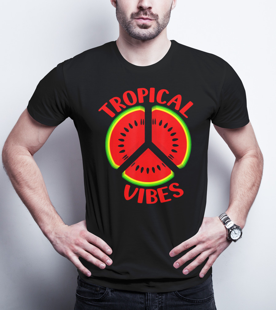 Tropical Vibes Watermelon Peace T-Shirt