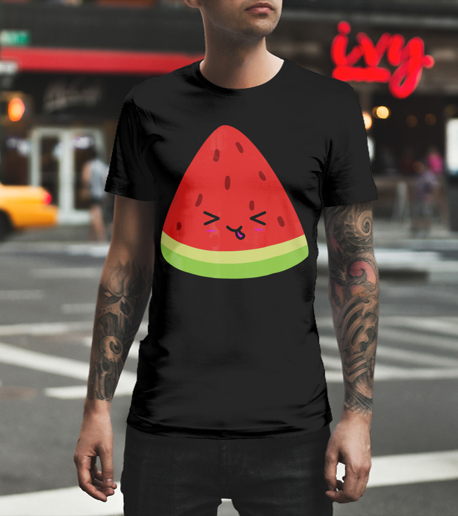 Kevin The Watermelon Cute Smiley Face T-Shirt
