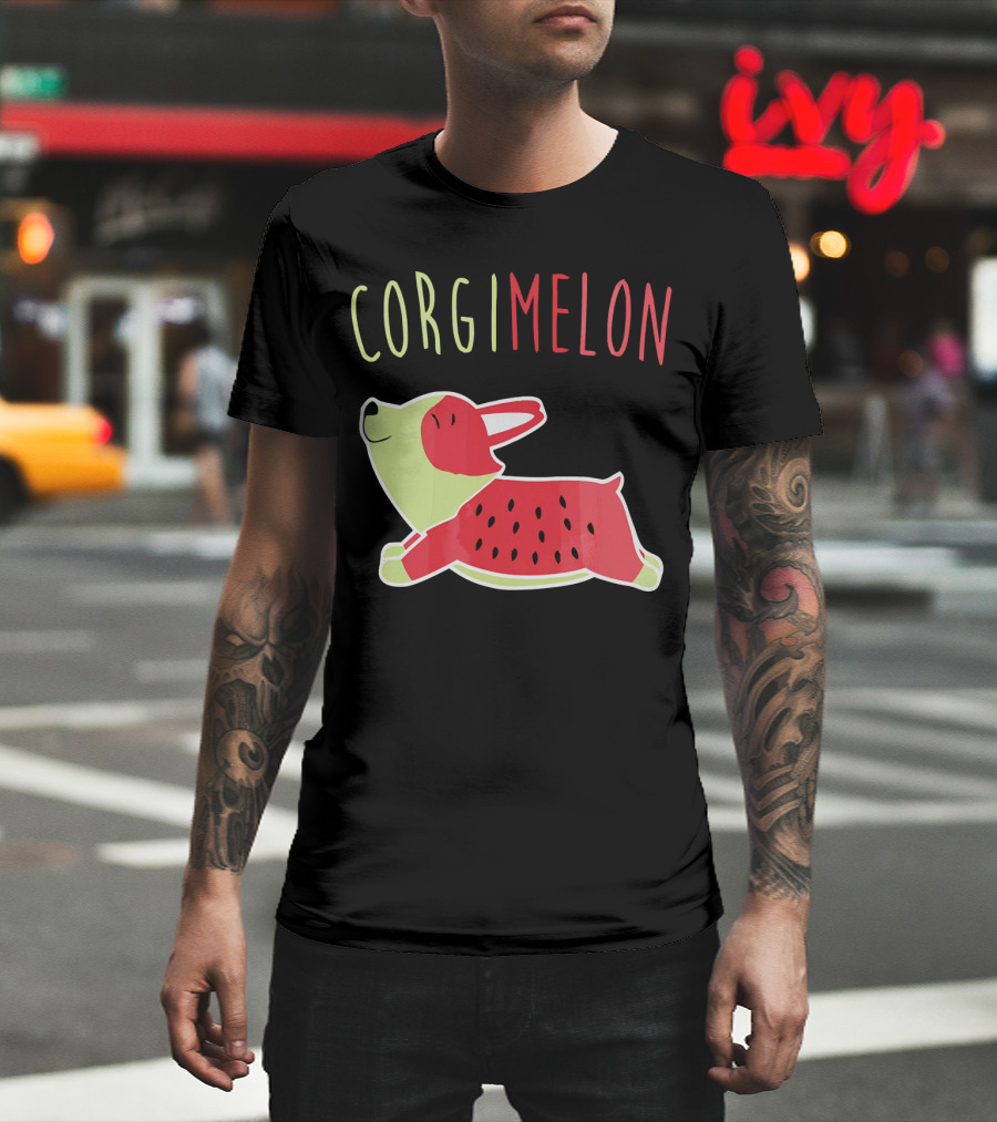 Corgimelon Funny Corgi Dog Plus Watermelon T-Shirt