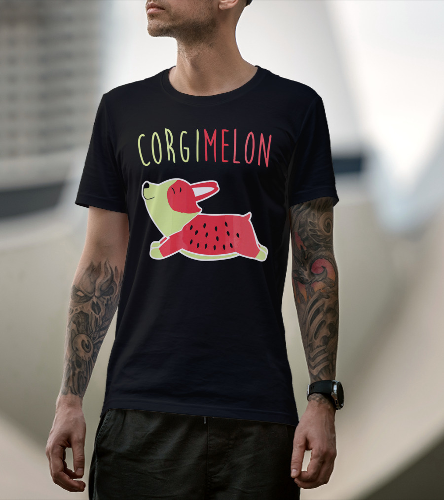 Corgimelon Funny Corgi Dog Plus Watermelon T-Shirt