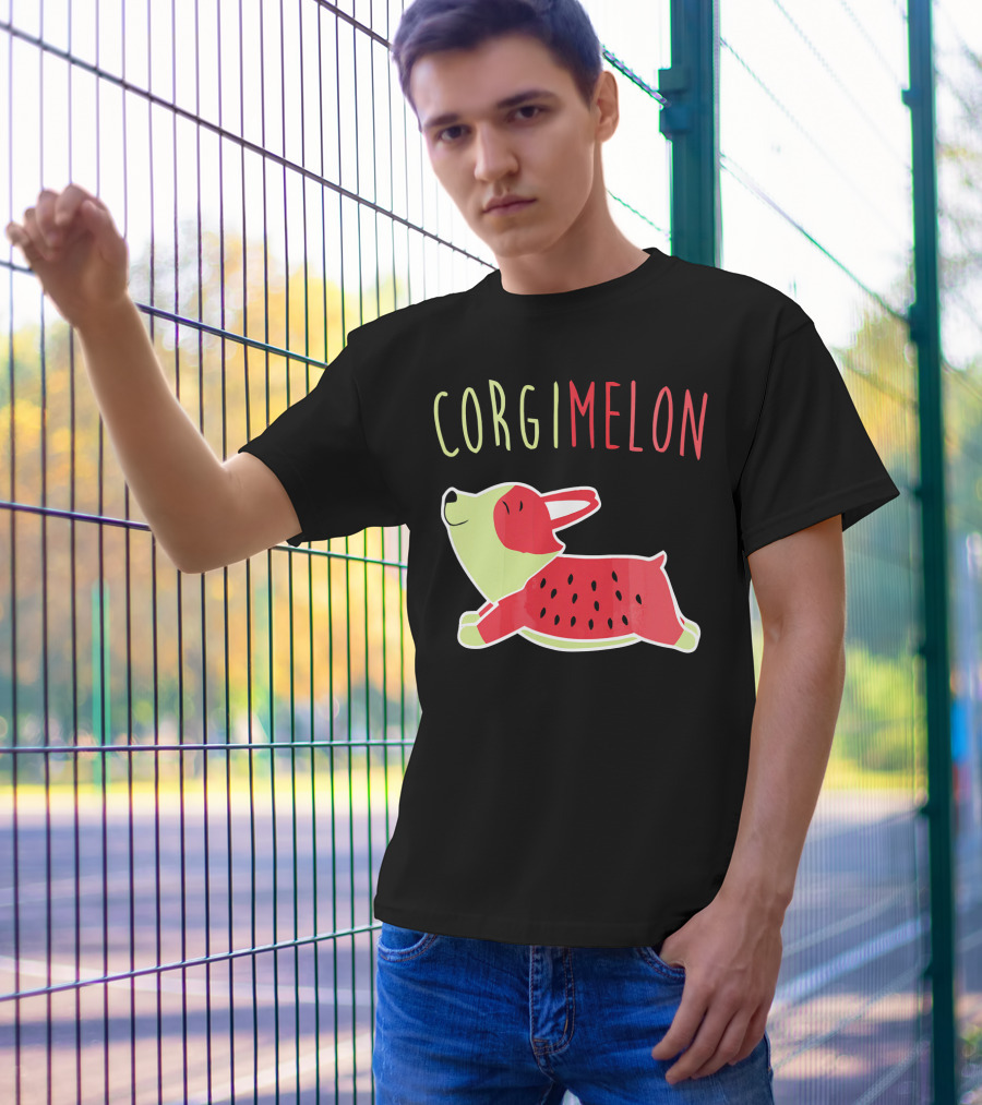 Corgimelon Funny Corgi Dog Plus Watermelon T-Shirt