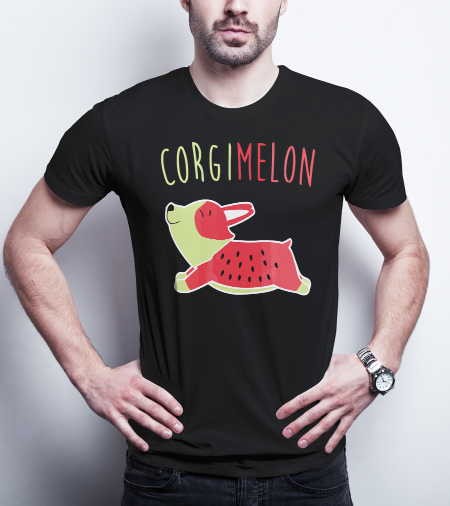 Corgimelon Funny Corgi Dog Plus Watermelon T-Shirt