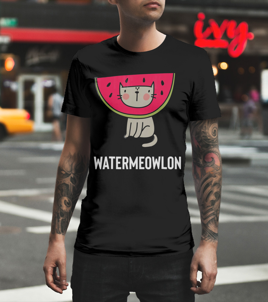 Watermeowlon Cute Cat Watermelon Meow T-Shirt