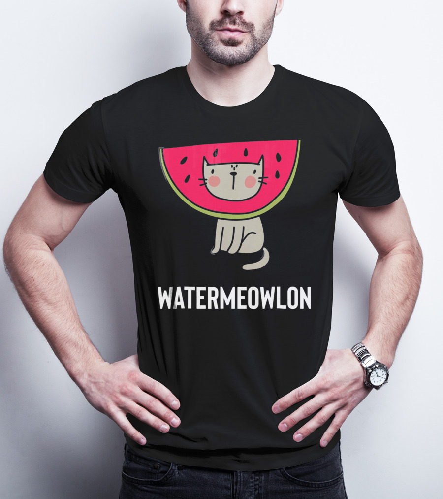 Watermeowlon Cute Cat Watermelon Meow T-Shirt