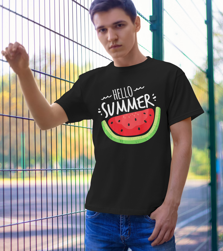 Hello Summer Watermelon Funny Summer T-Shirt