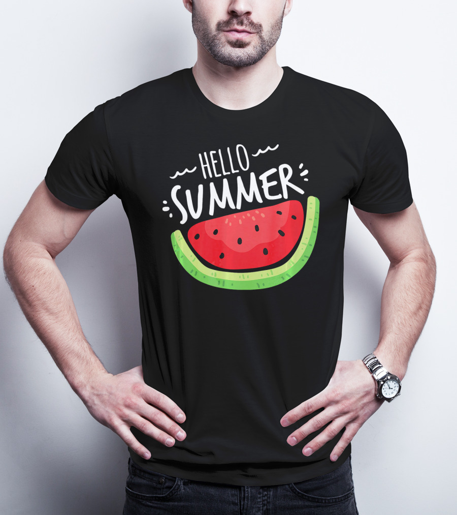 Hello Summer Watermelon Funny Summer T-Shirt