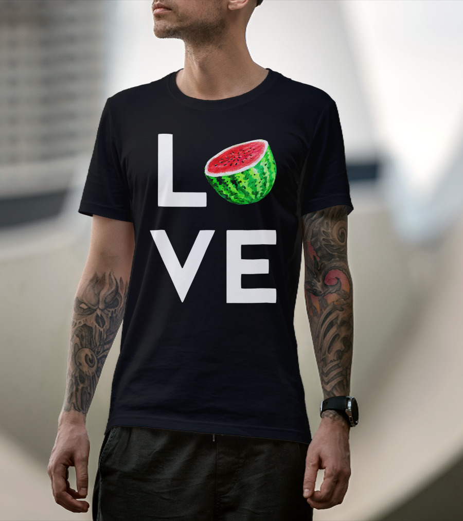 LOVE Watermelon I Love Watermelon Funny Vegan T-Shirt