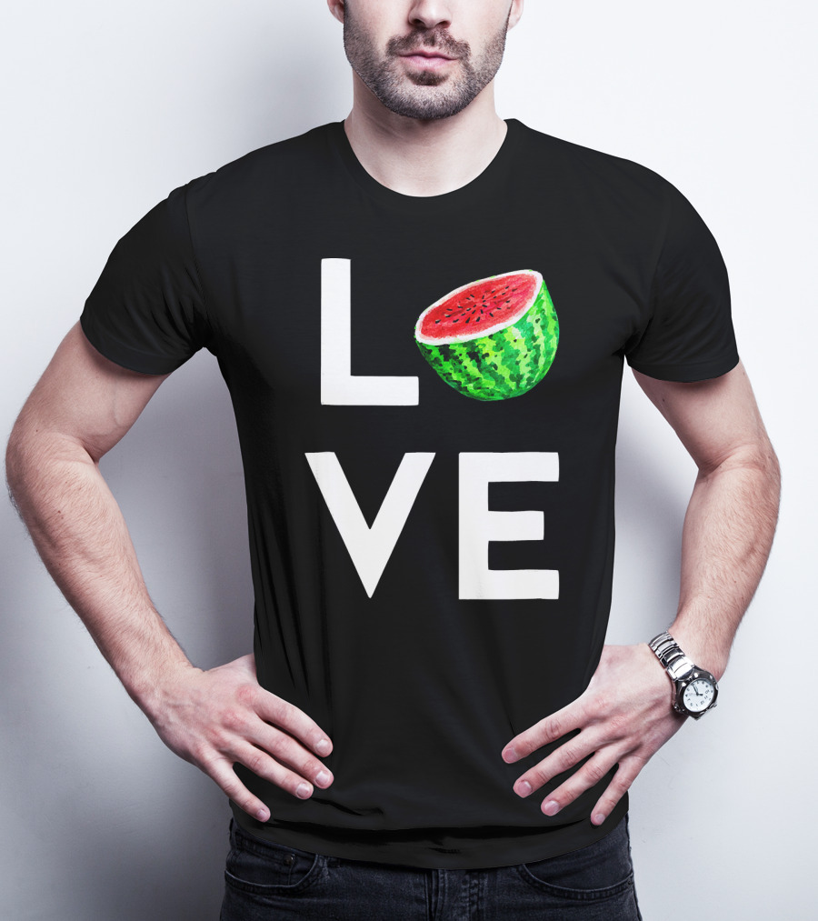 LOVE Watermelon I Love Watermelon Funny Vegan T-Shirt