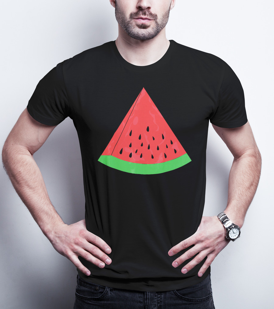 Red Watermelon Fruit Slice Summer Vacation T-Shirt
