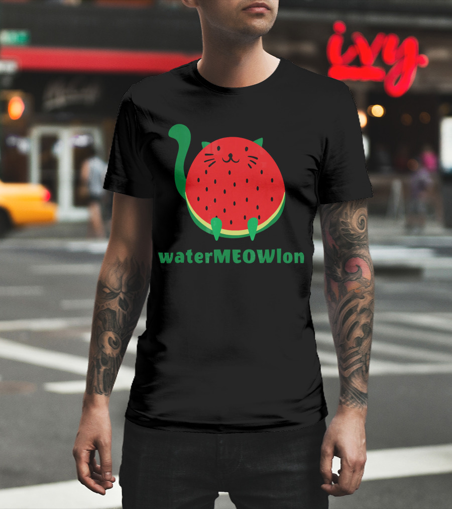 Watermeowlon Funny Cat Watermelon T-Shirt