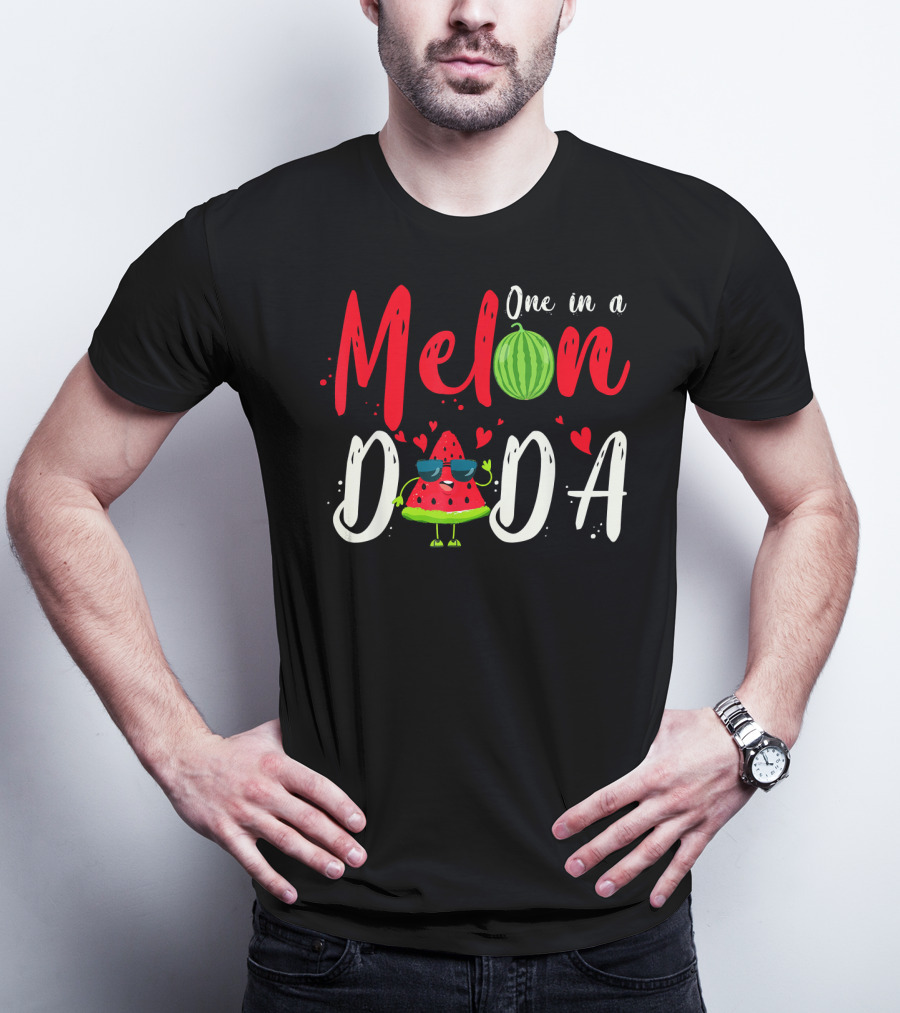 One In A Melon Dada Watermelon Cartoon Hearts T-Shirt
