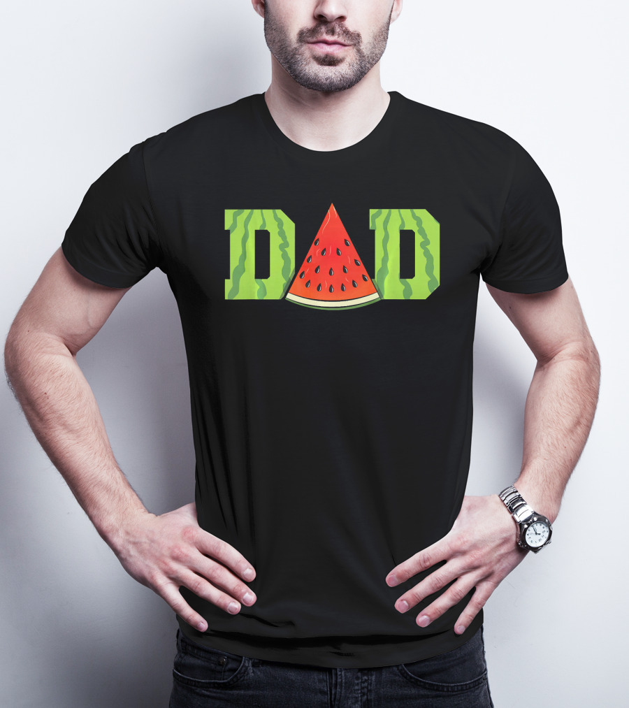 Dad Watermelon Funny Melon Summer Fruit Father's Day T-Shirt