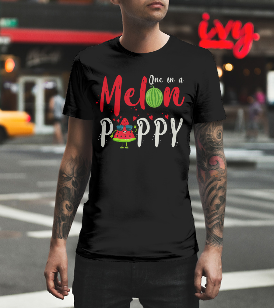 One In A Melon Pappy Watermelon Slice Cartoon T-Shirt