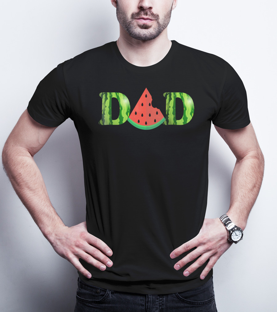 Watermelon Dad Letters With Slice T-Shirt