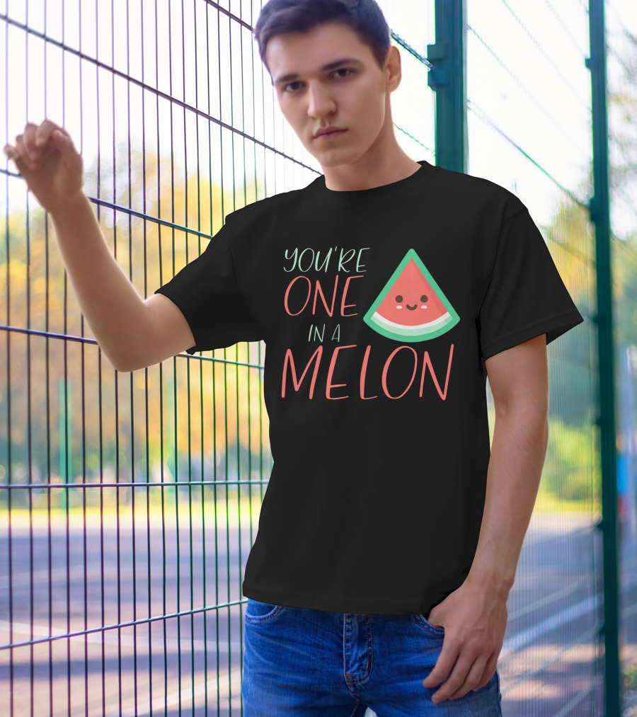 You're One In A Melon Funny Cute Watermelon Slice T-Shirt
