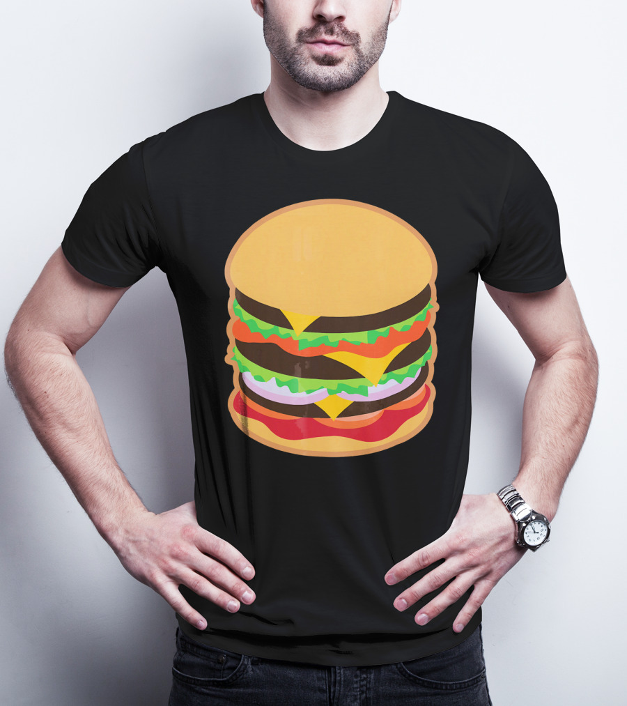 Funny Hamburger Barbecue BBQ Griller Double Cheeseburger T-Shirt