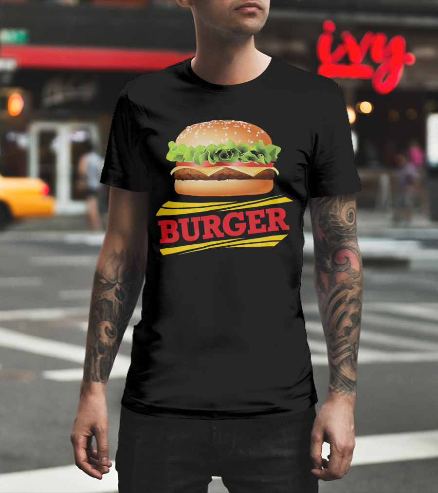 BURGER Cheeseburger Lettuce Meat Tomato Cheese Bun T-Shirt