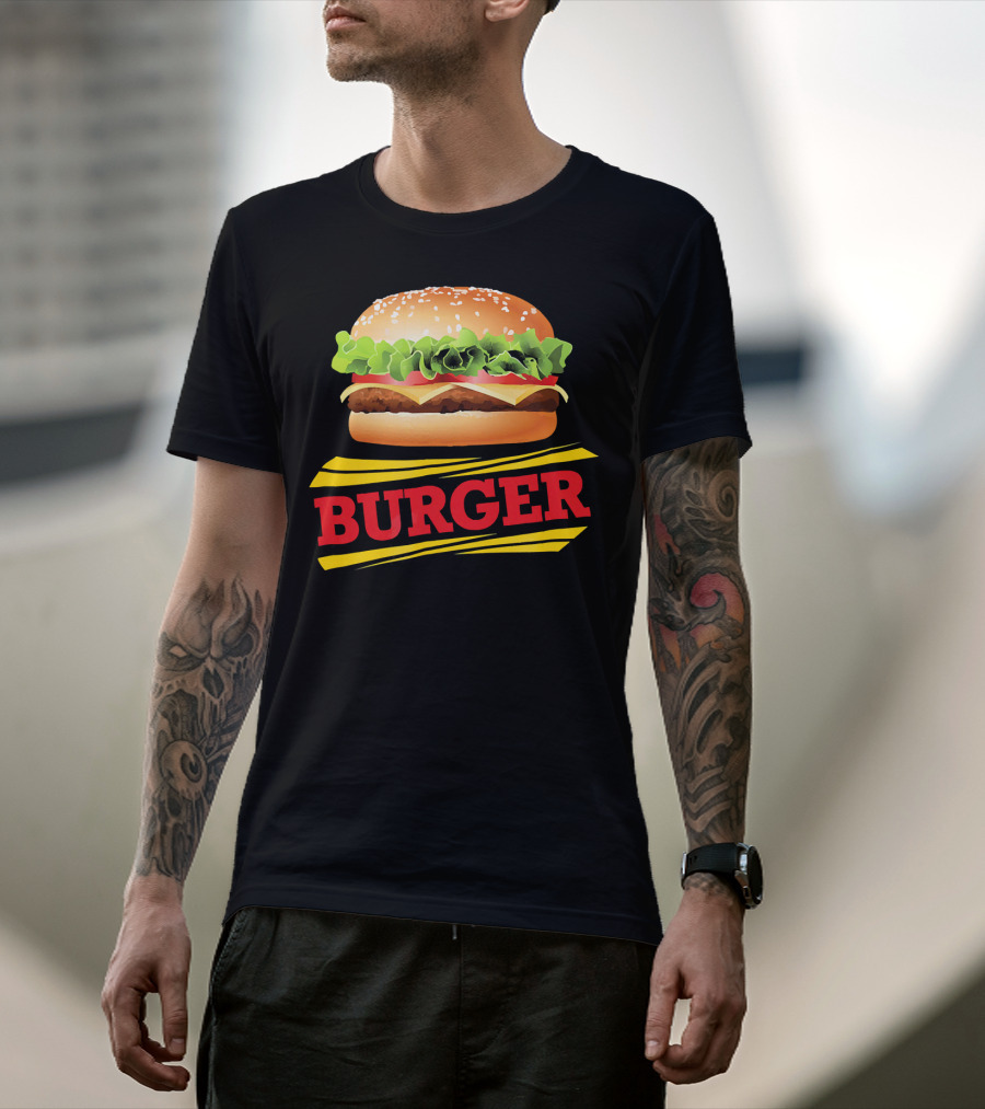 BURGER Cheeseburger Lettuce Meat Tomato Cheese Bun T-Shirt