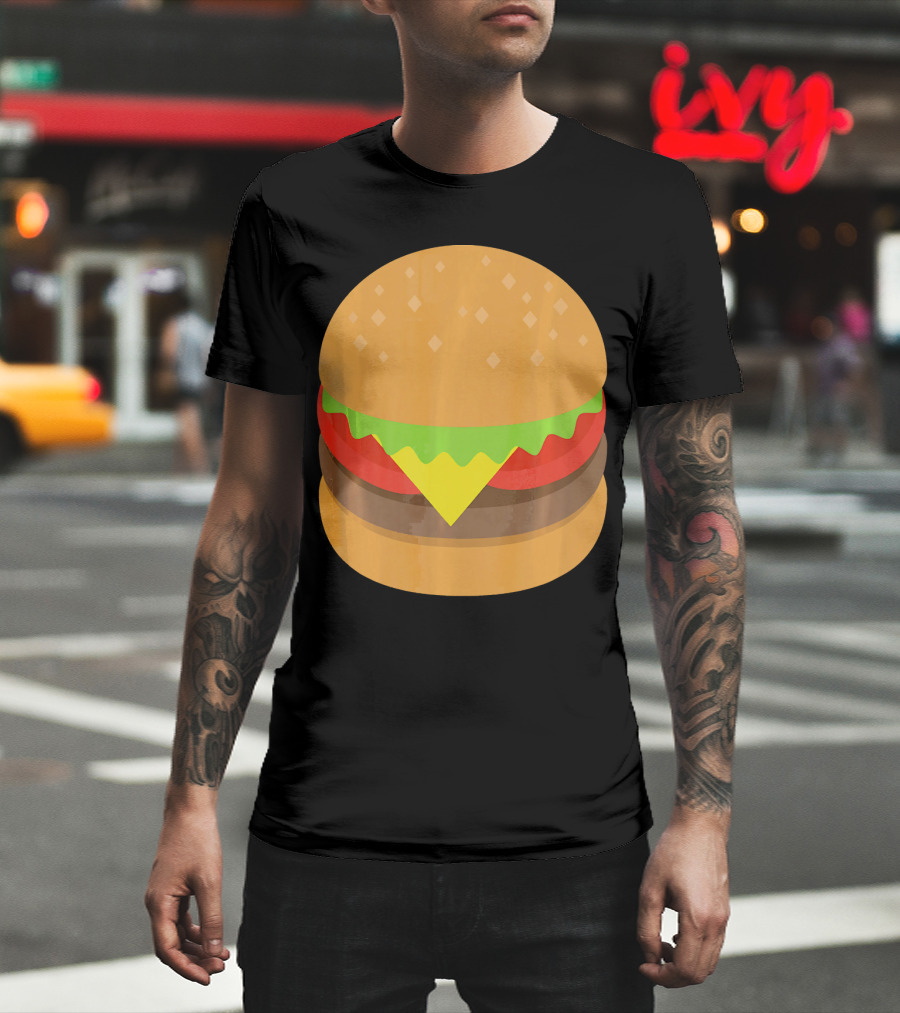 Emoji Hamburger Cheeseburger Lettuce Tomato Cheese Burger T-Shirt