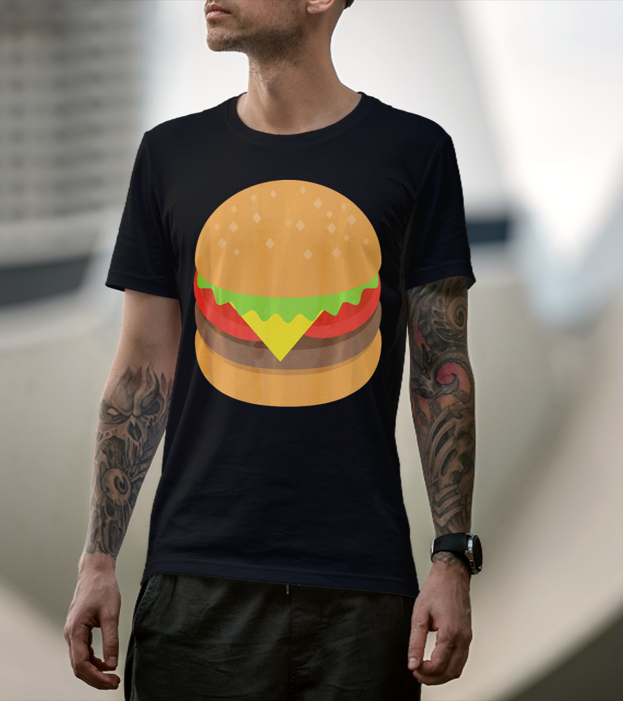 Emoji Hamburger Cheeseburger Lettuce Tomato Cheese Burger T-Shirt