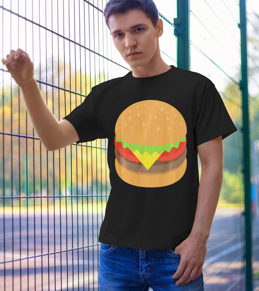 Emoji Hamburger Cheeseburger Lettuce Tomato Cheese Burger T-Shirt
