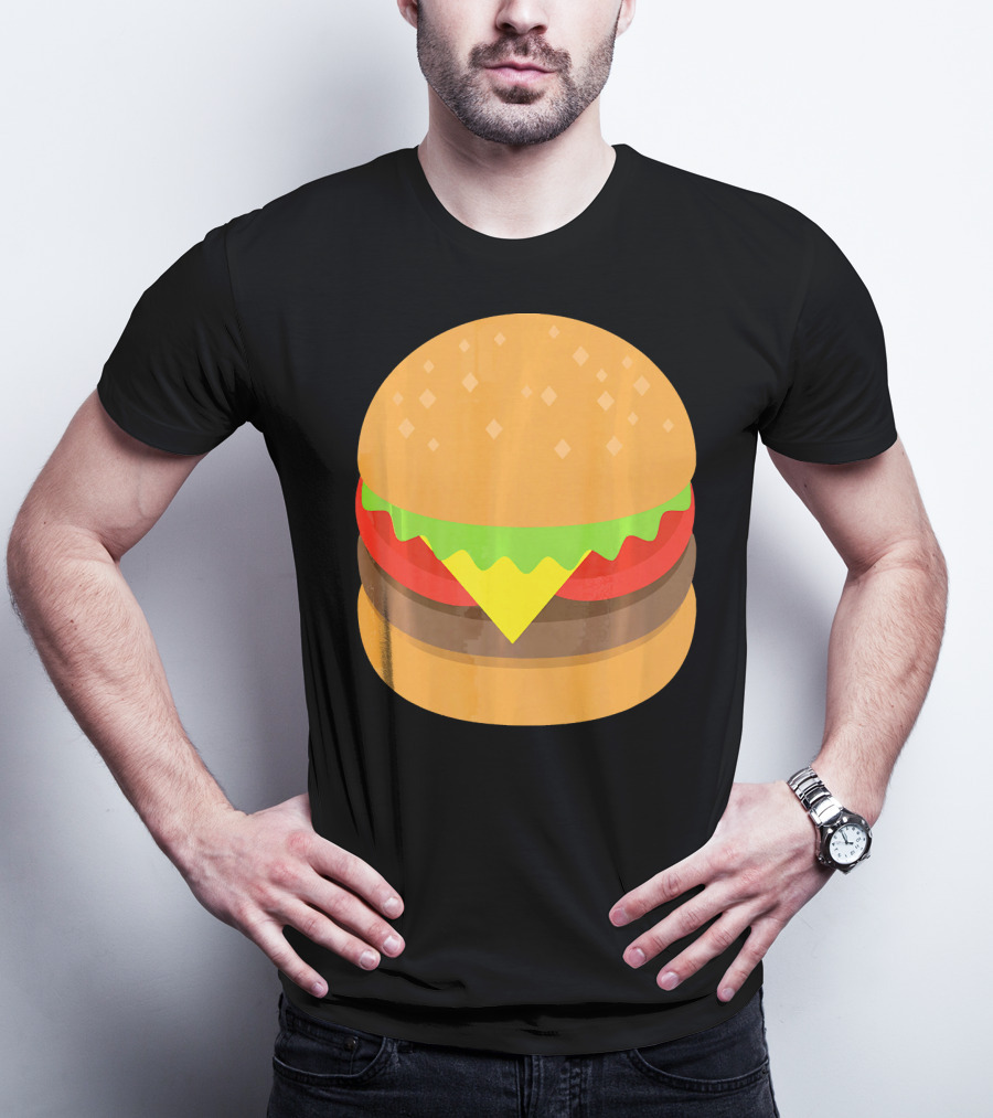 Emoji Hamburger Cheeseburger Lettuce Tomato Cheese Burger T-Shirt