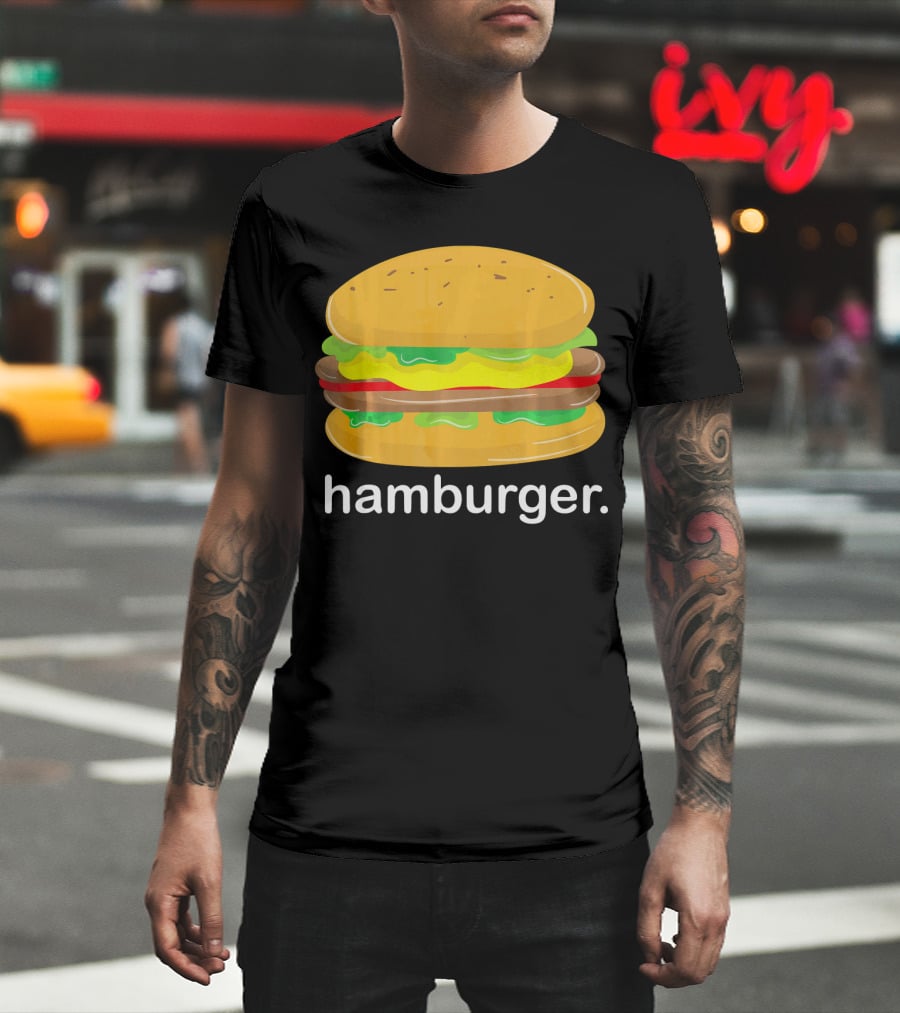 Funny Hamburger Meme Burger Cartoon Cheeseburger T-Shirt
