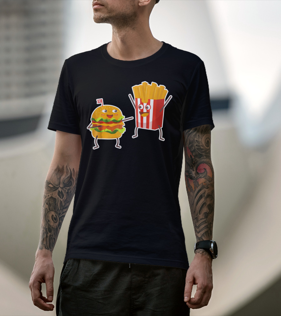 Hamburger And French Fries Happy Dance Duo T-Shirt