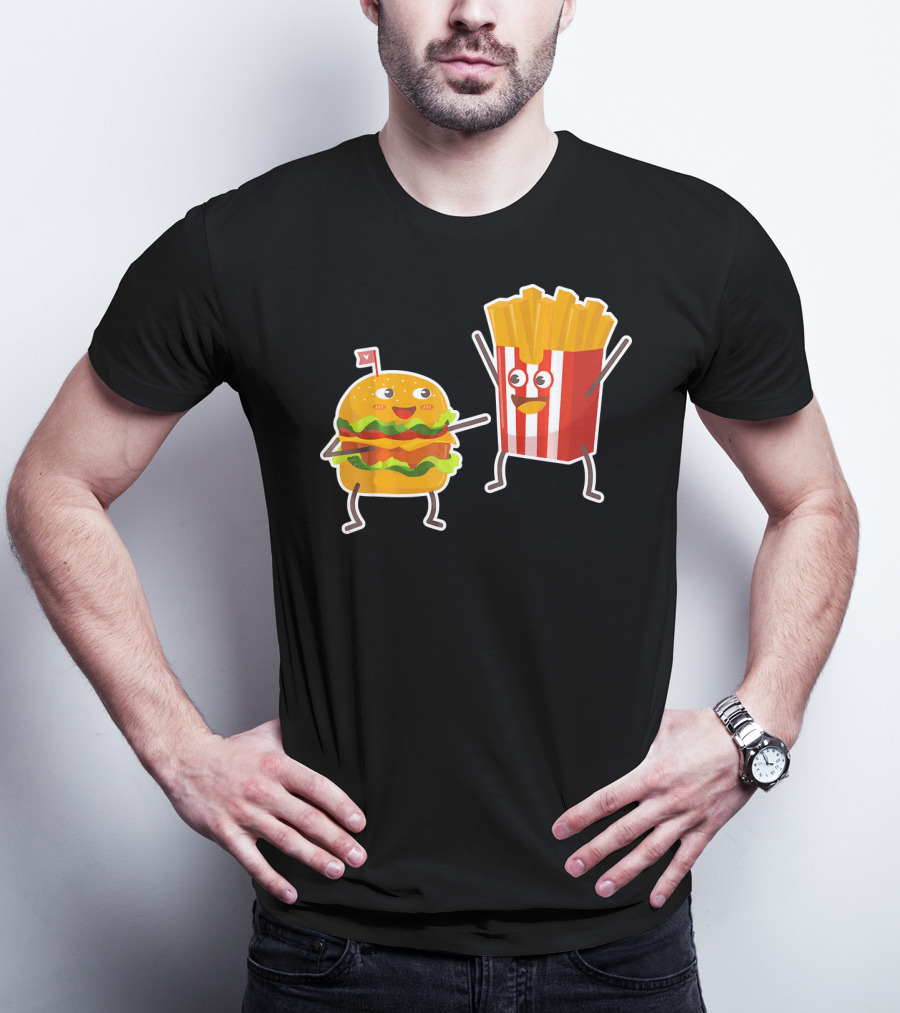Hamburger And French Fries Happy Dance Duo T-Shirt