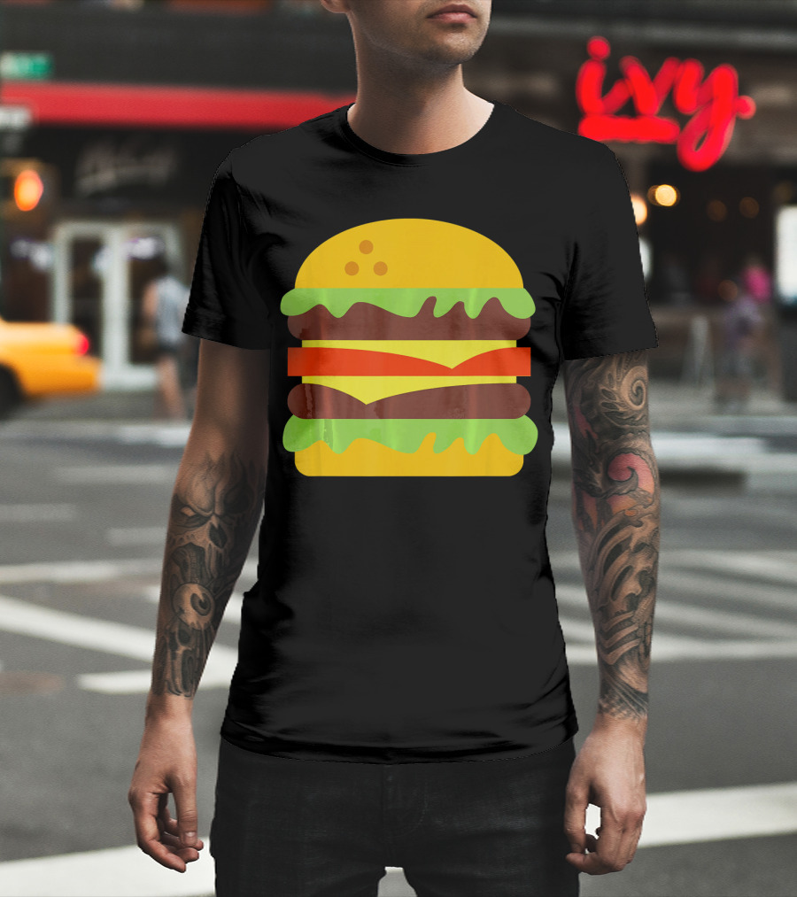 Cheeseburger Icon Hamburger With Cheese Classic Stack T-Shirt
