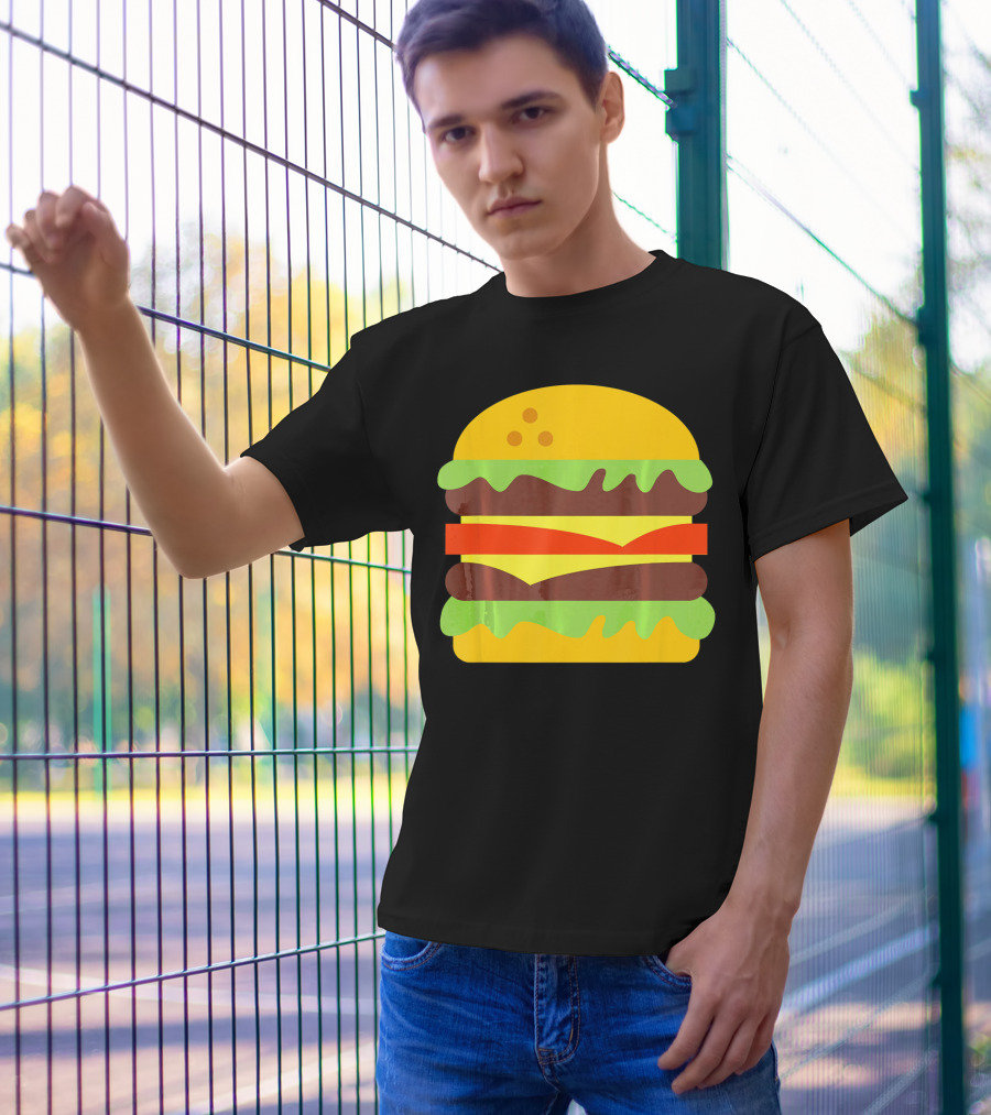 Cheeseburger Icon Hamburger With Cheese Classic Stack T-Shirt