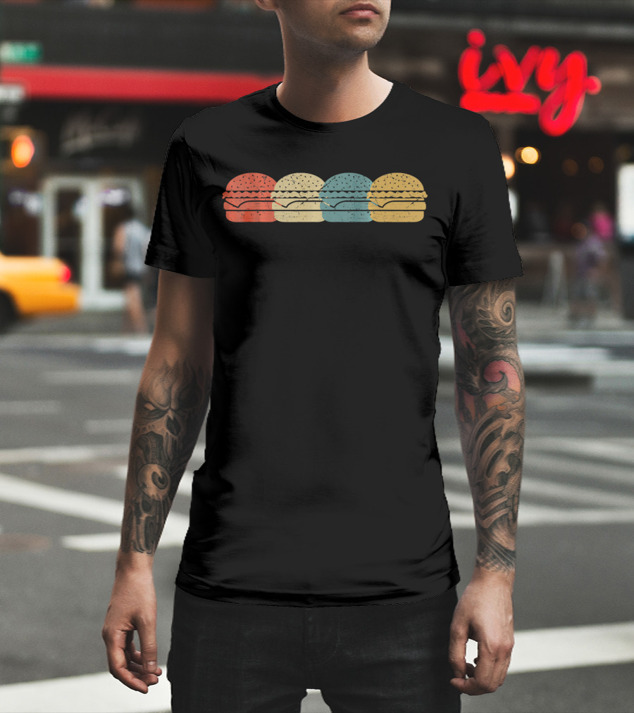 Vintage Retro Hamburger Pop Art Cool Ham T-Shirt