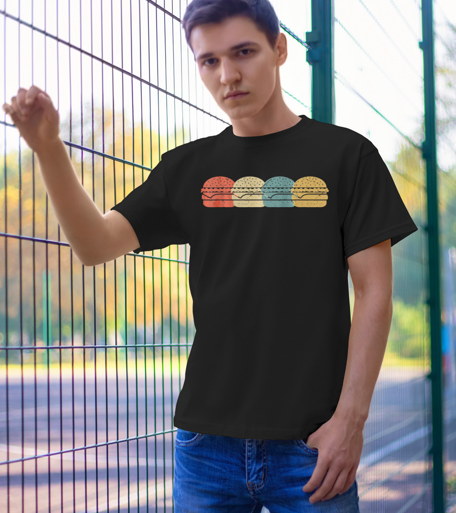 Vintage Retro Hamburger Pop Art Cool Ham T-Shirt