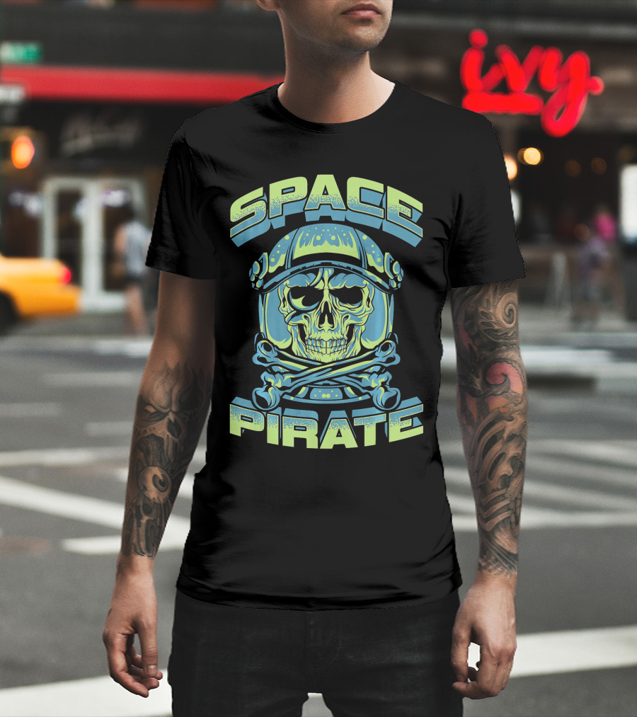 Space Pirate Astronaut Skull T-Shirt