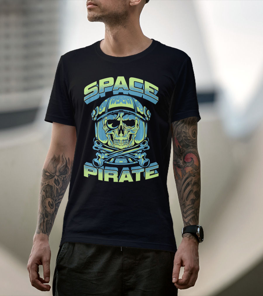 Space Pirate Astronaut Skull T-Shirt