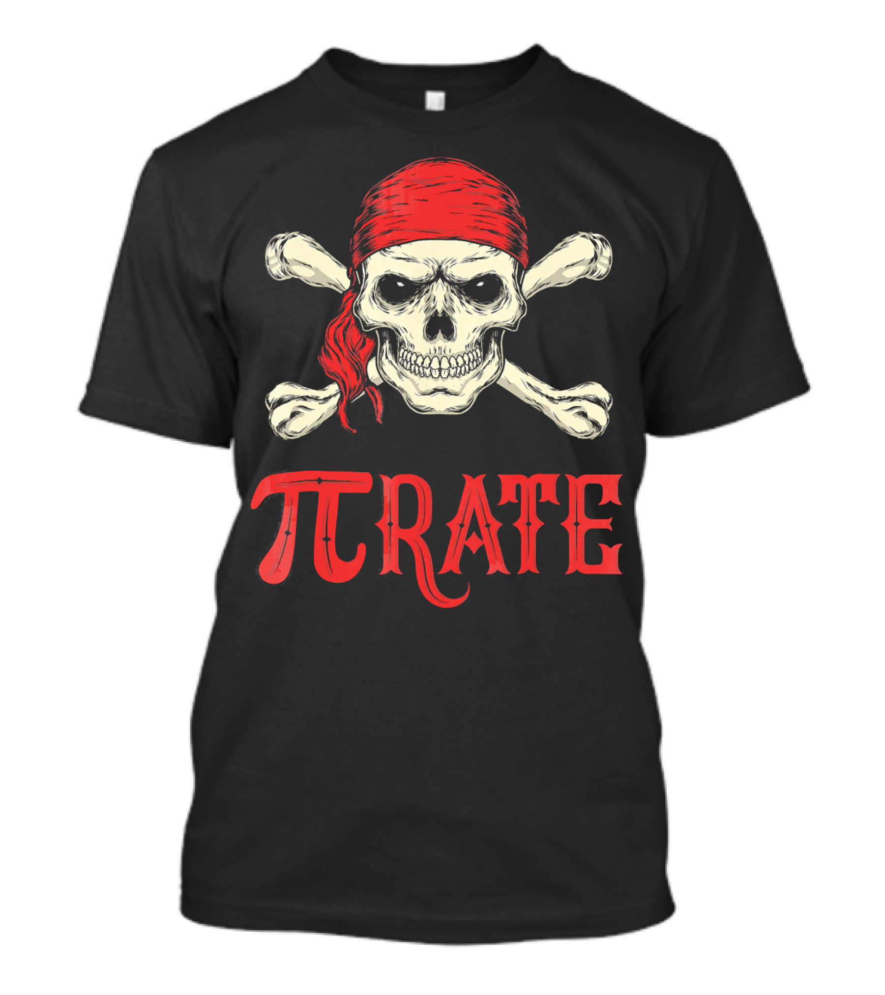 Pi Pirate Skull And Crossbones Captain T-Shirt