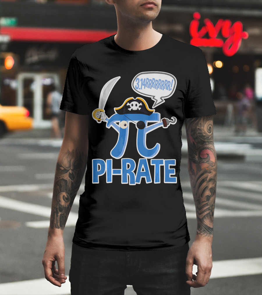 Pi-Rate 3.14rrrrr Pirate Happy Pi Day Math T-Shirt