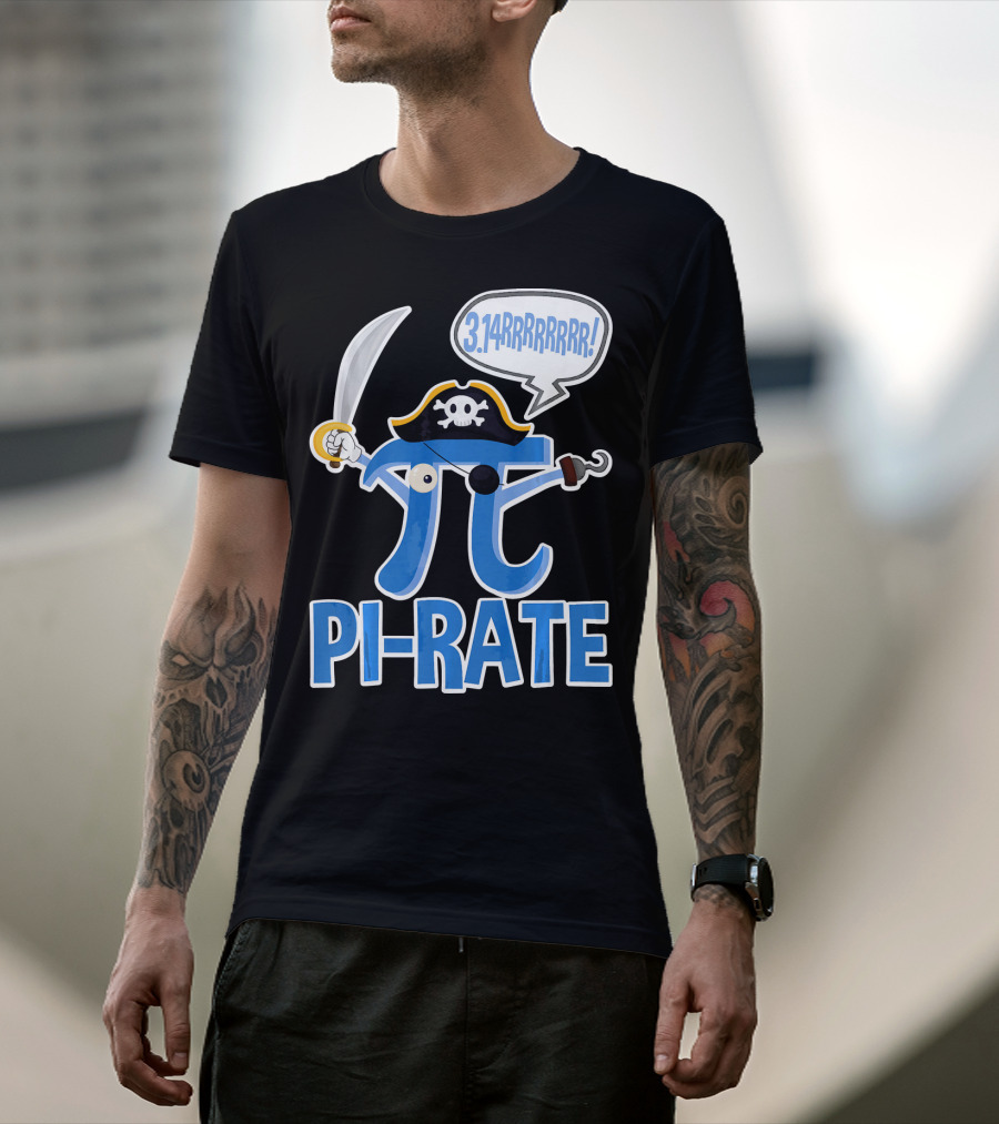 Pi-Rate 3.14rrrrr Pirate Happy Pi Day Math T-Shirt