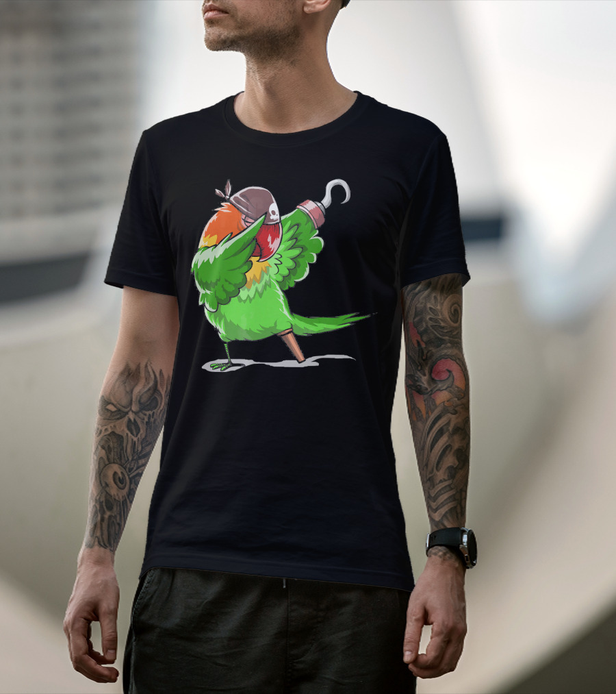 Gasparilla Pirate Parrot Dabbing With Peg Leg And Hook T-Shirt