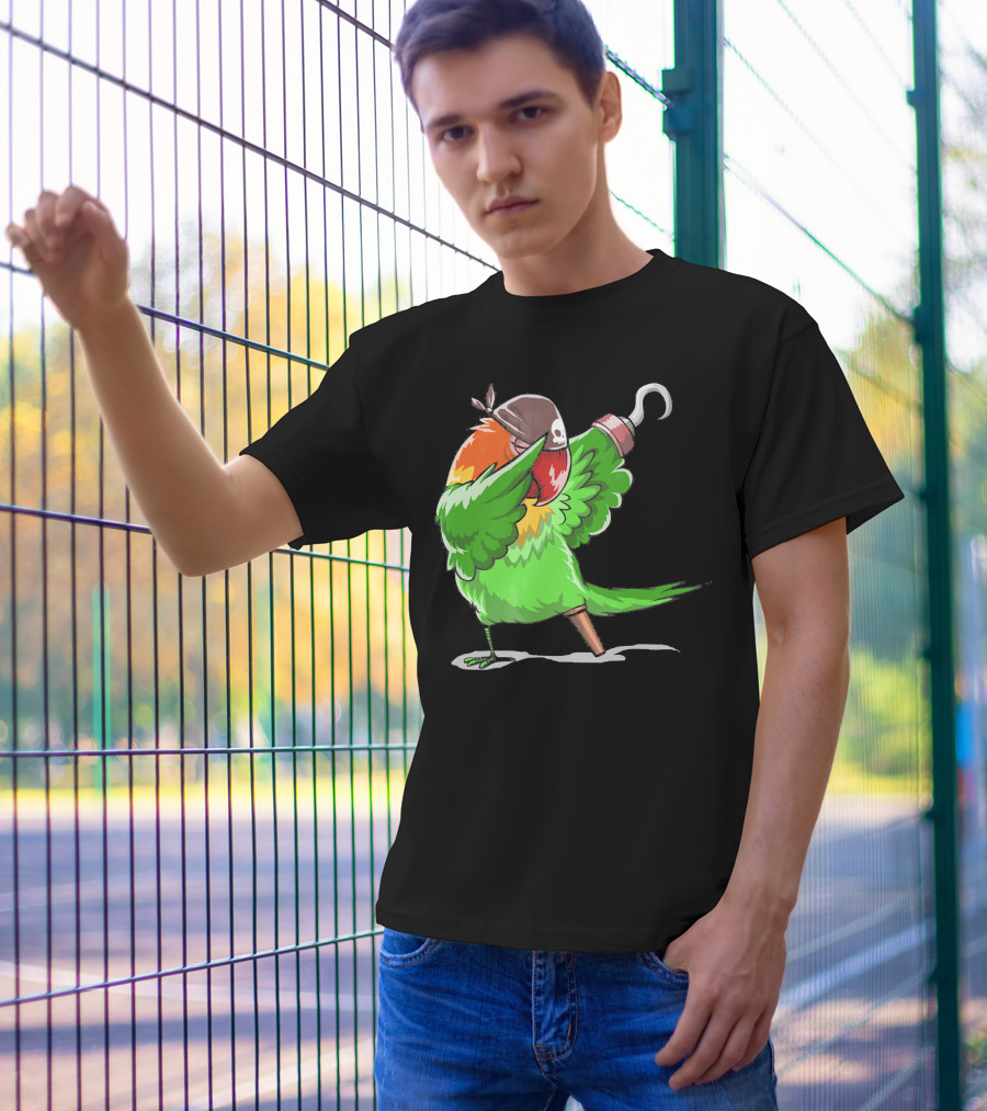 Gasparilla Pirate Parrot Dabbing With Peg Leg And Hook T-Shirt