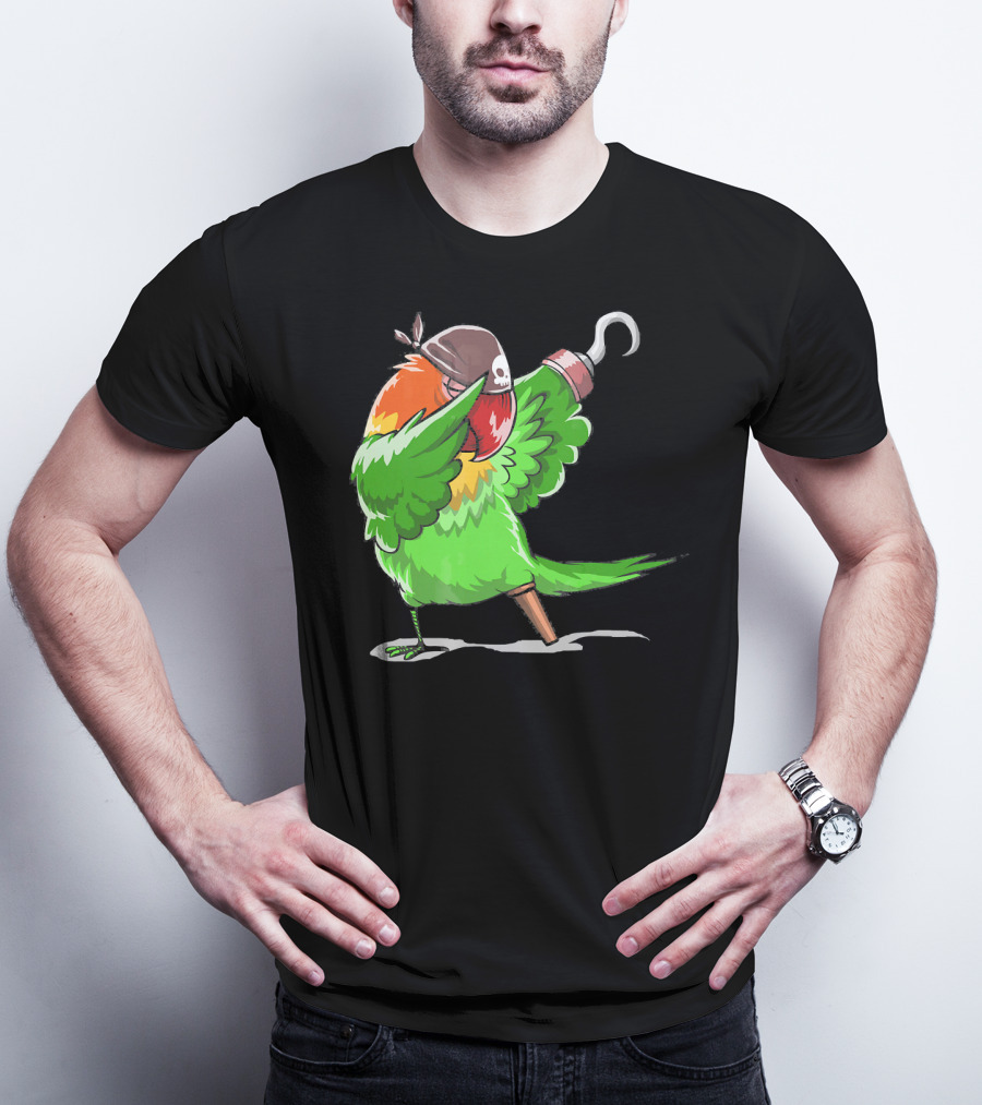 Gasparilla Pirate Parrot Dabbing With Peg Leg And Hook T-Shirt