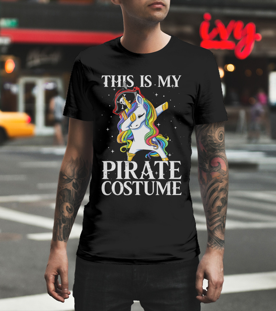 This Is My Pirate Costume Dabbing Unicorn Pirate T-Shirt