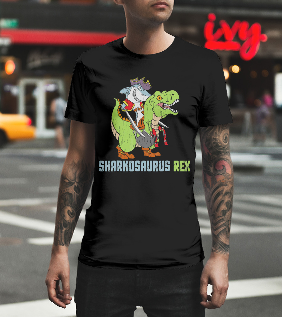SHARKOSAURUS REX Shark And Dinos Pirate Adventure T-Shirt