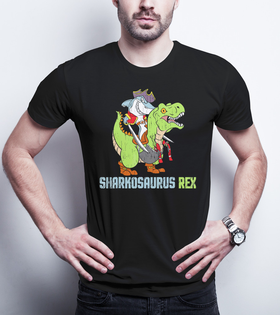 SHARKOSAURUS REX Shark And Dinos Pirate Adventure T-Shirt
