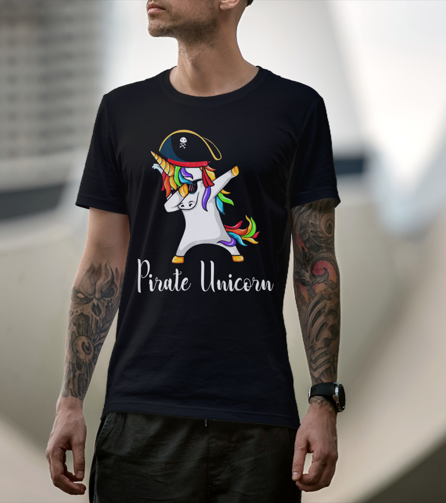 Pirate Unicorn Dabbing Funny Pirat T-Shirt