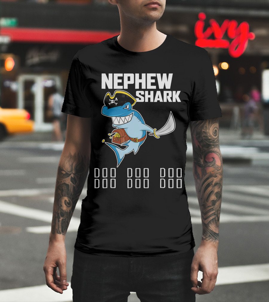 Nephew Shark Pirate Doo Doo Doo Treasure Sword T-Shirt