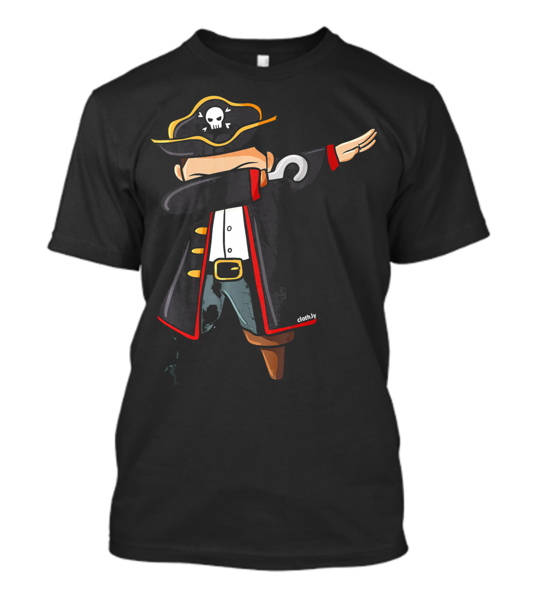 Dabbing Pirate Skull Hat Hook Arm Funny Pirates Dab T-Shirt