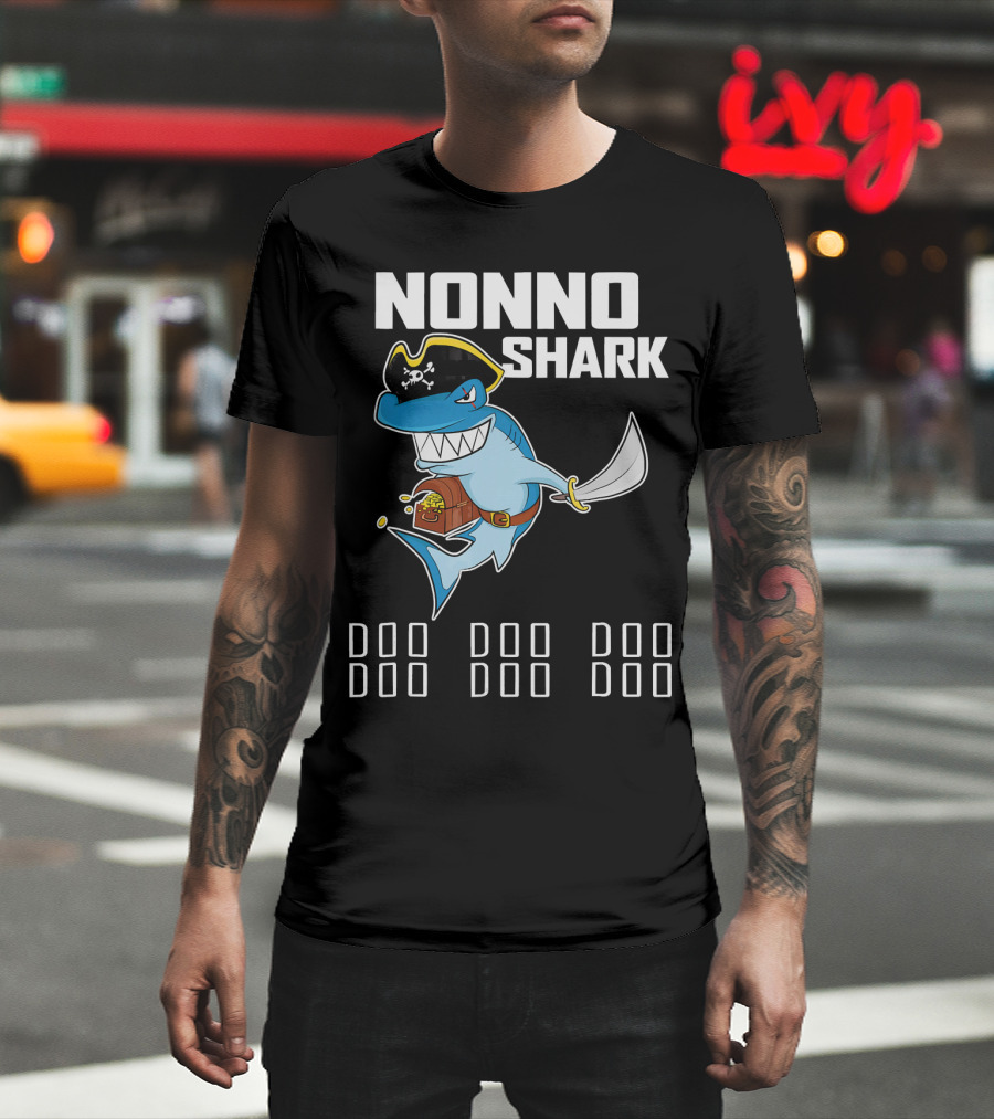 Nonno Shark Doo Doo Doo Pirate Grandpa T-Shirt