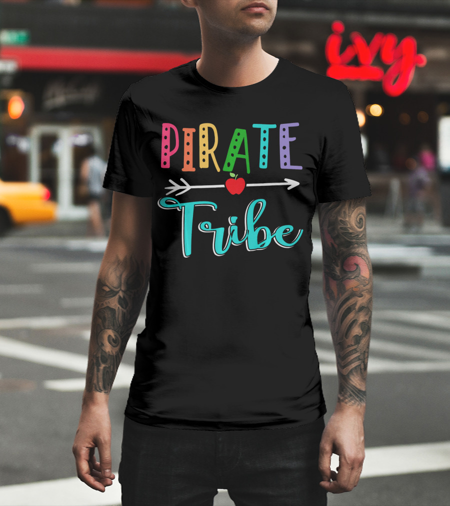 Pirate Tribe Apple Arrow With Colorful Letters T-Shirt